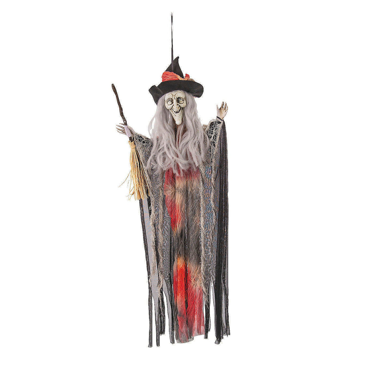 2FT Hanging Witch with Hat & Broom – PIEX
