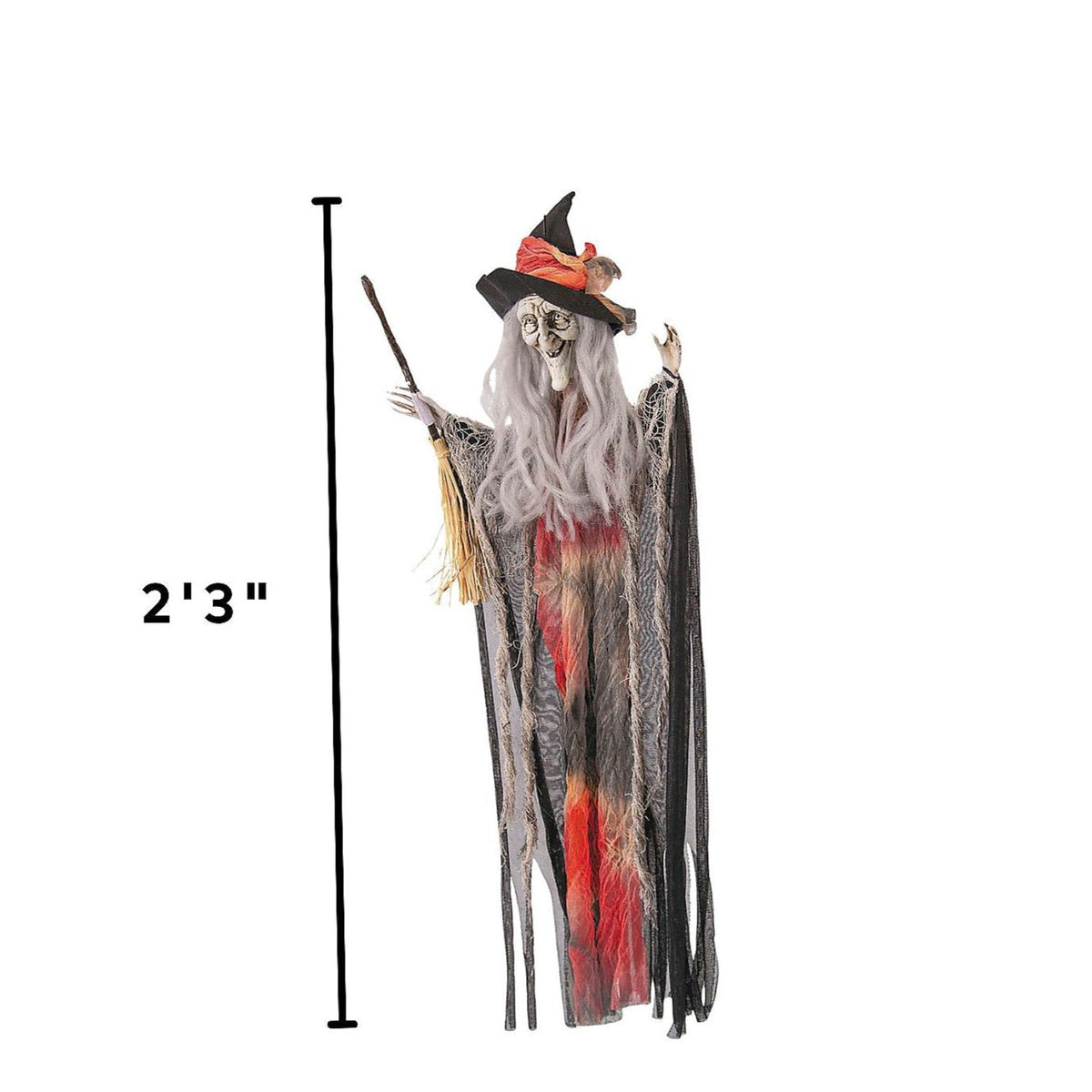 2FT Hanging Witch with Hat & Broom – PIEX