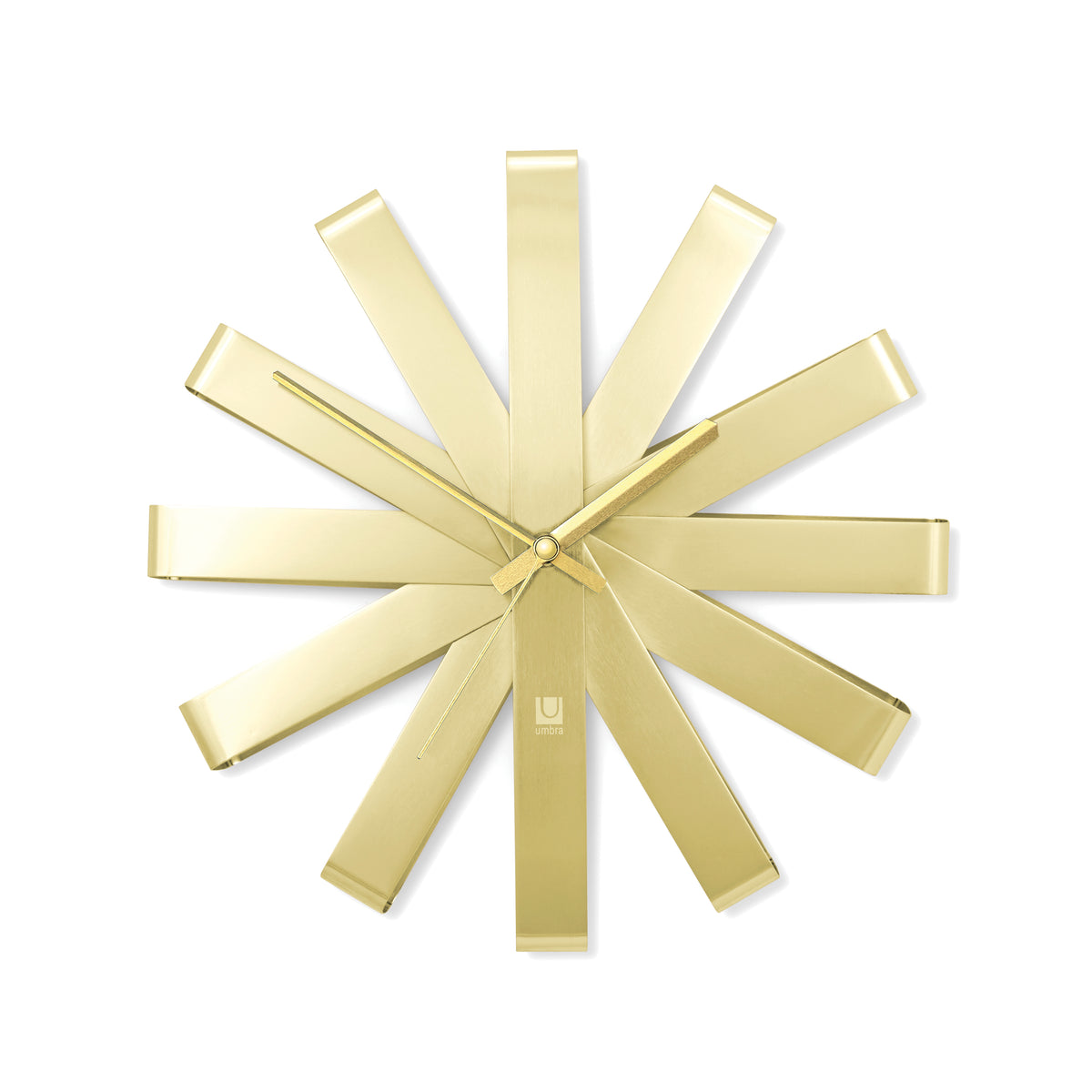 Ribbon Wall Clock 12" Brass | PIEX