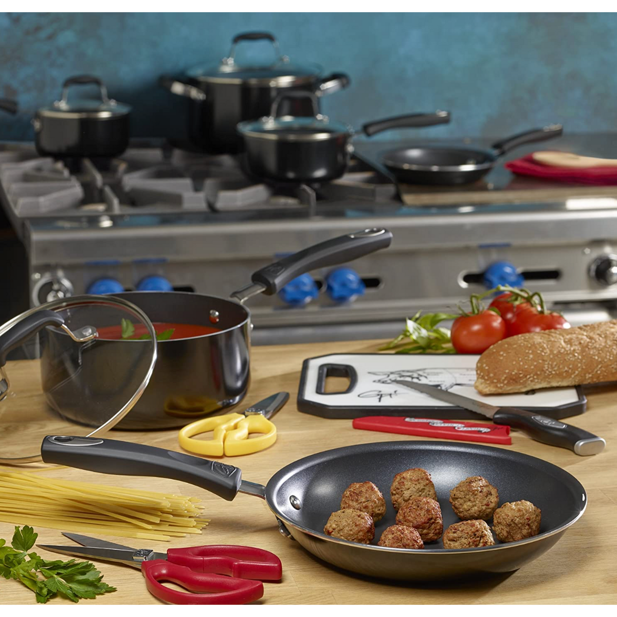 Guy Fieri 10 Piece Nonstick Aluminum Cookware Set Large, Black – PIEX